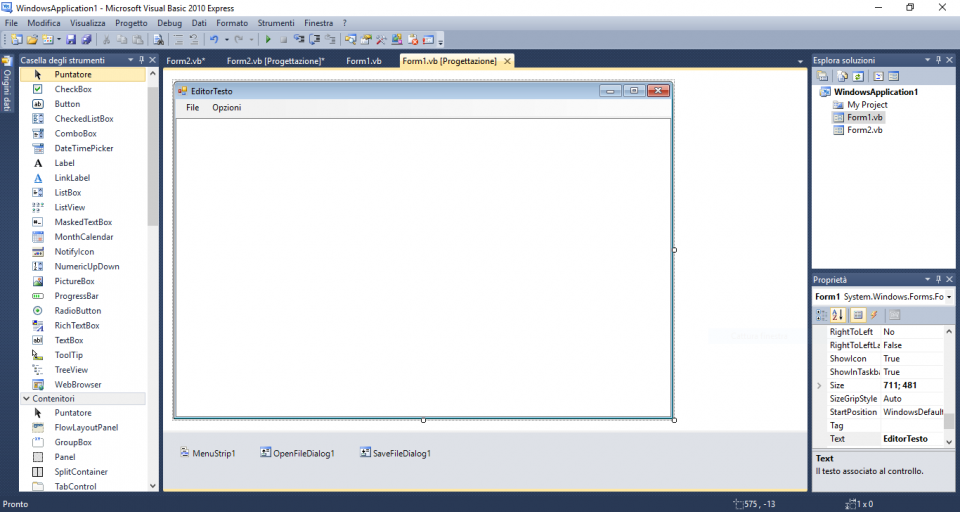 PROGRAMMAZIONE VISUAL BASIC #3 CREARE UN EDITOR DI TESTO | PONTECH BLOG